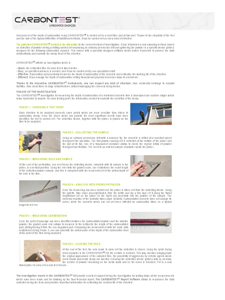 CARBONTEST - Carbonation Test | PDF | Concrete | Chemistry