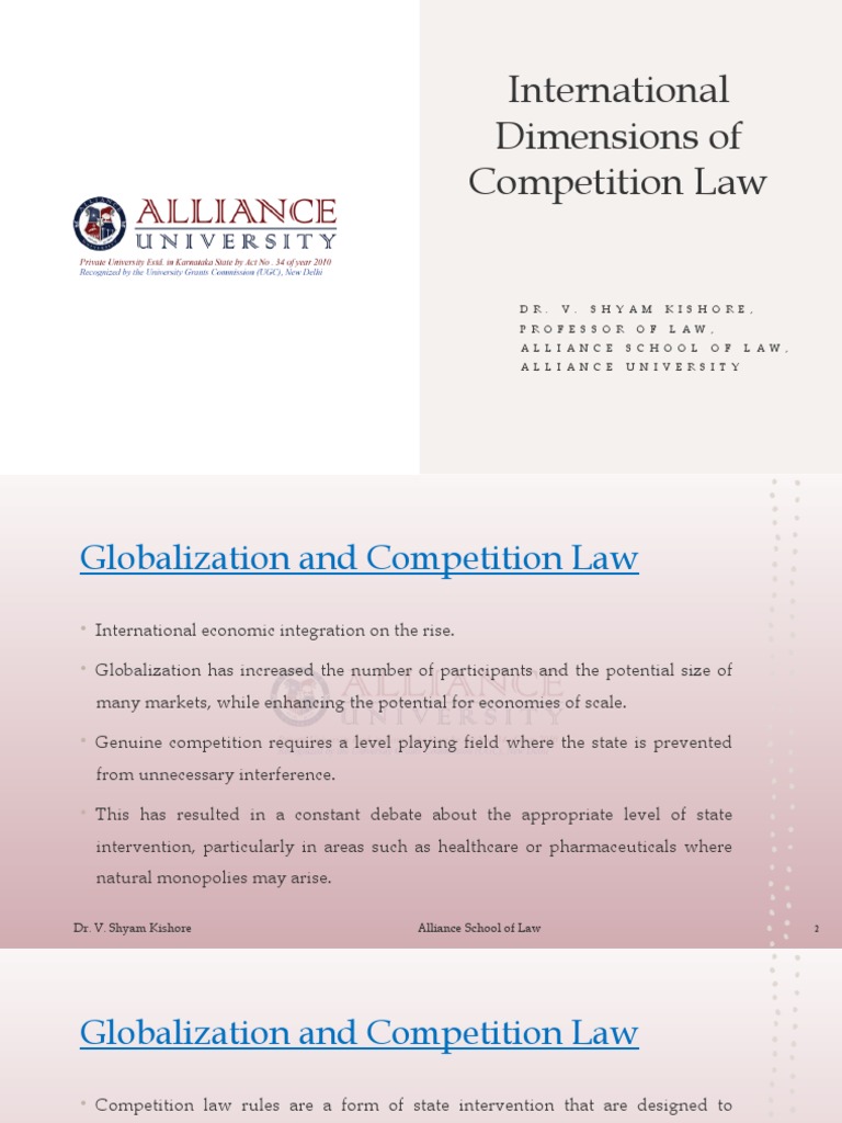 International Dimensions of Competition Law | PDF | Competition Law ...