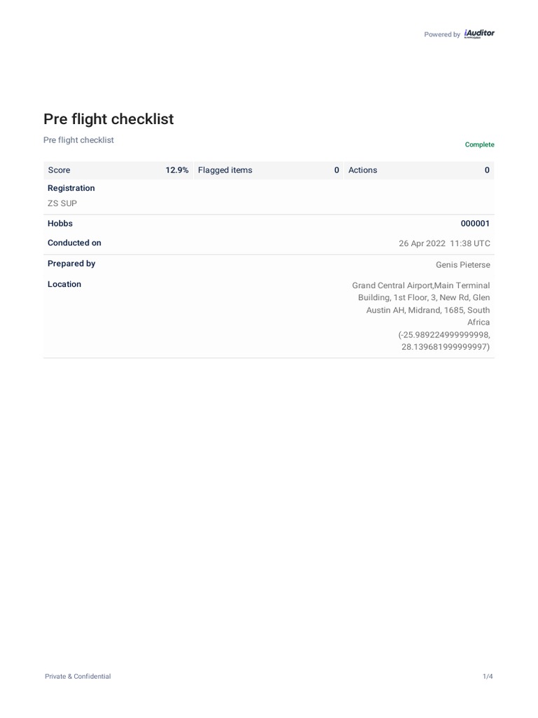 Pre Flight Checklist | PDF | Helicopter Rotor | Transmission (Mechanics)