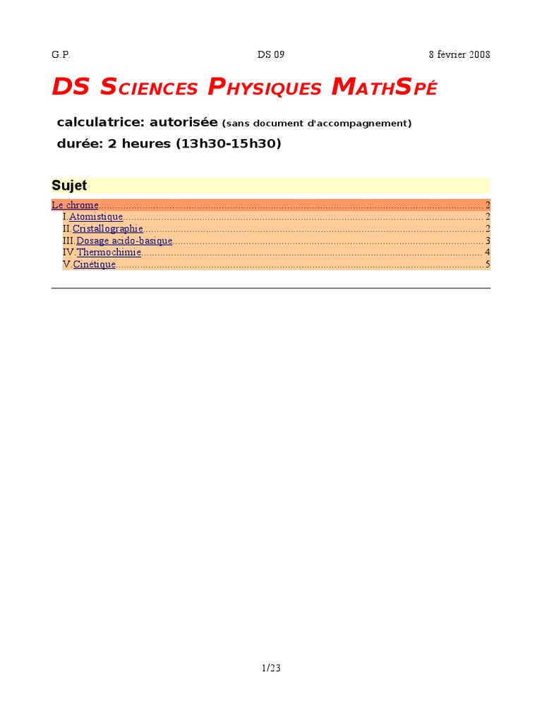 Configuration électronique du chrome | PDF | Chrome | Structure cristalline