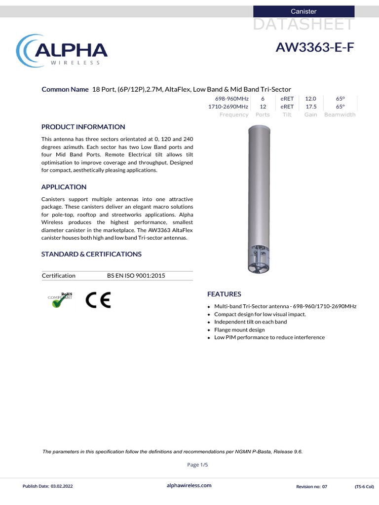 AW3363 | Download Free PDF | Antenna (Radio) | Telecommunications ...