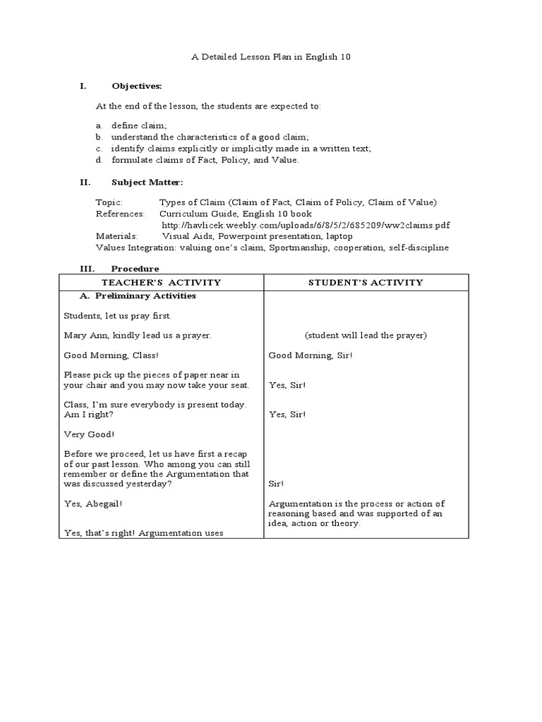 Types of Claims | PDF | Evidence | Essays