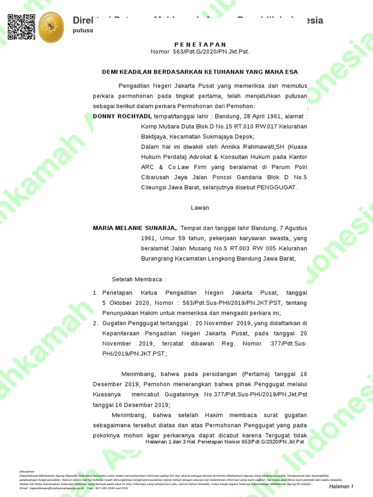 Putusan Perdata 2020 | PDF