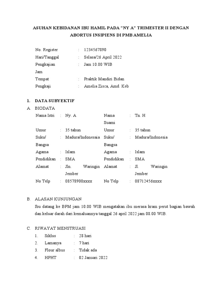Revisi - Amelia Zisca - Soap Abortus Insipiens | PDF