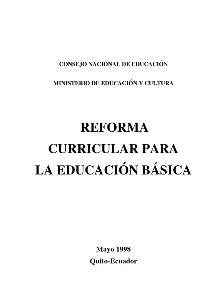 Reforma Curricular Educacion Básica Pdf