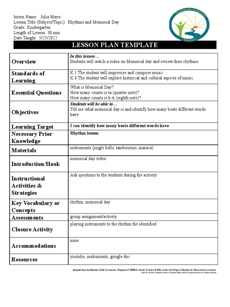 Kindergarten Lesson Plan 4th Quarter | Download Free PDF | Lesson Plan ...