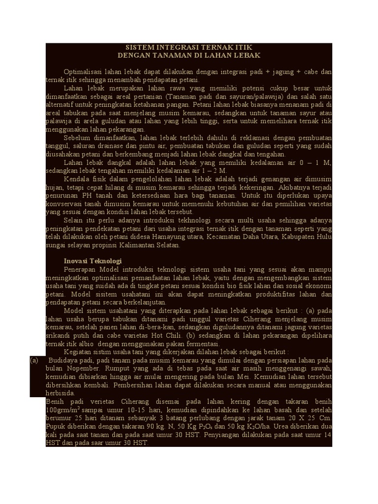Sistem Integrasi Ternak Itik | PDF