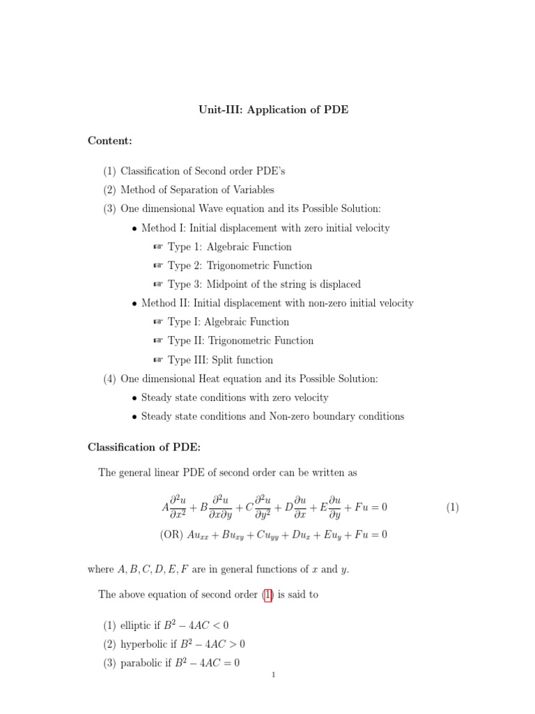 Application of Pde | PDF | Partial Differential Equation | Wave Equation