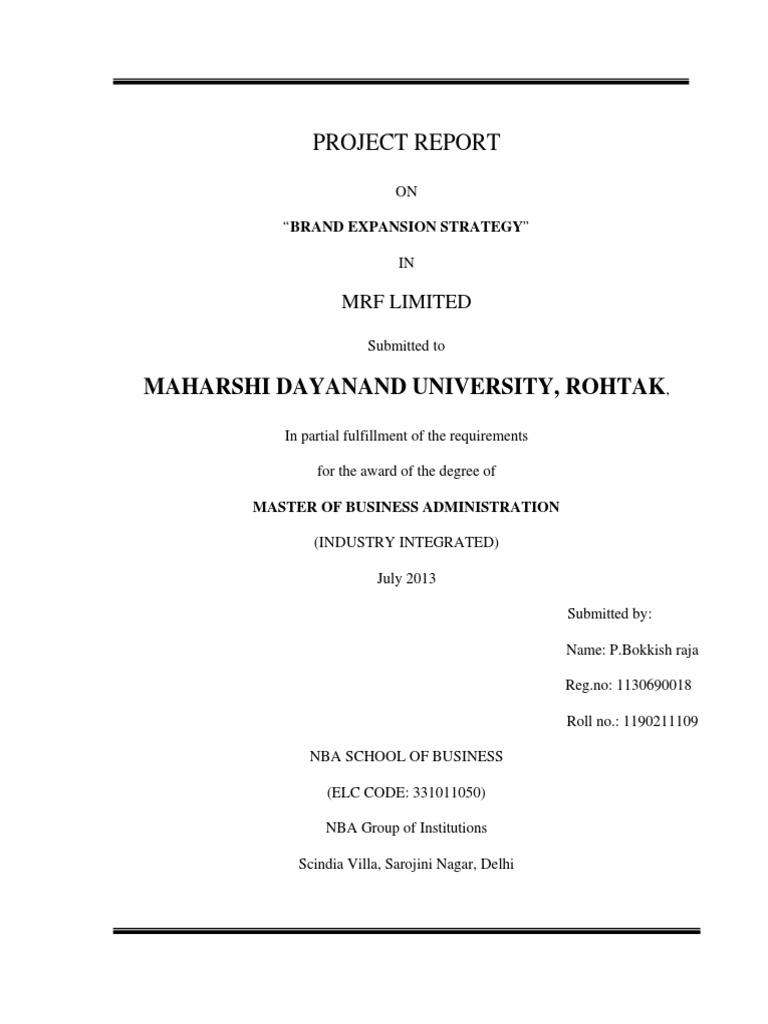 MRF Project | PDF | Customer Satisfaction | Survey Methodology