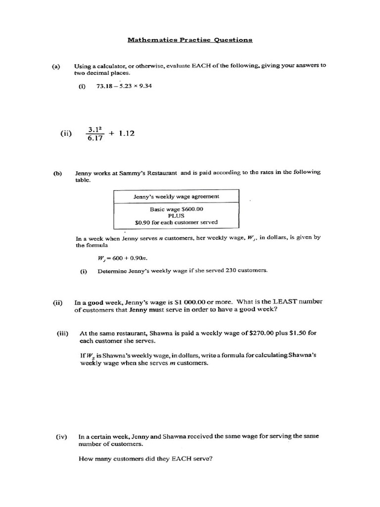CSEC Number Theory Practise Questions | PDF