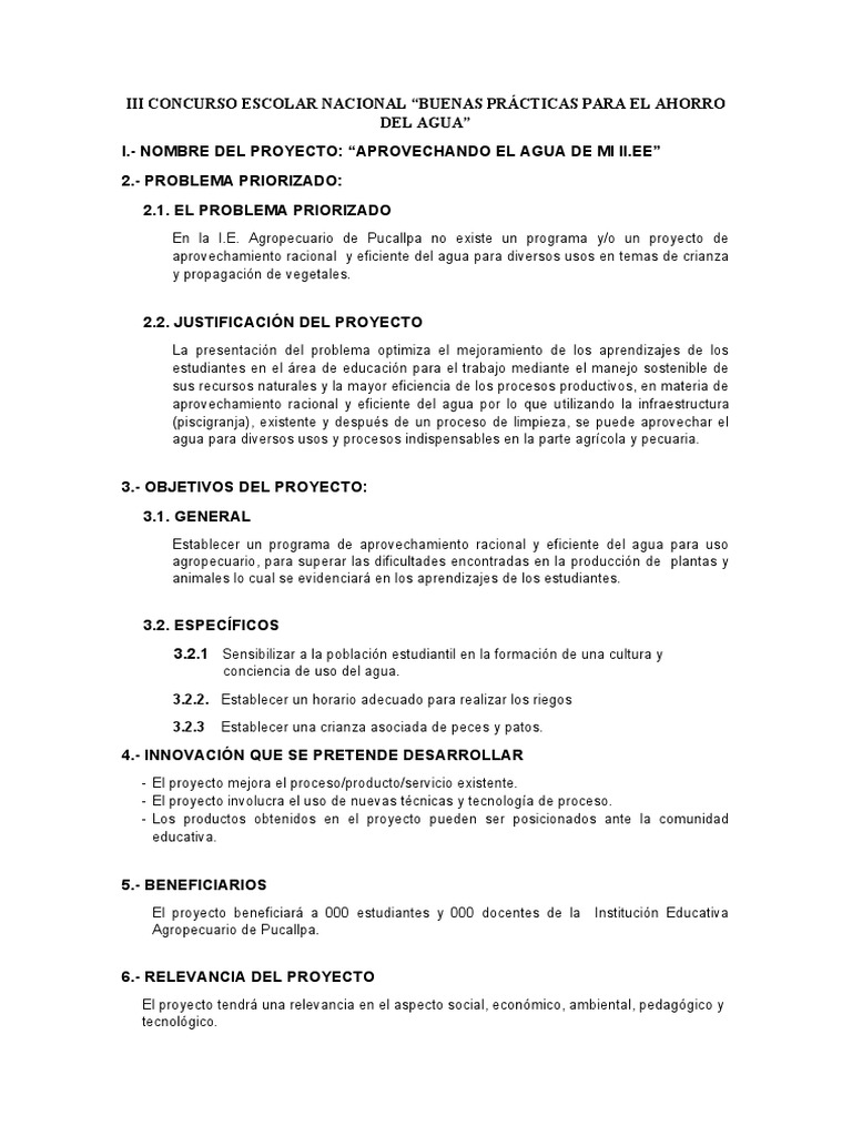 Iii Concurso Escolar Nacional Agua | PDF | Agua | Agricultura