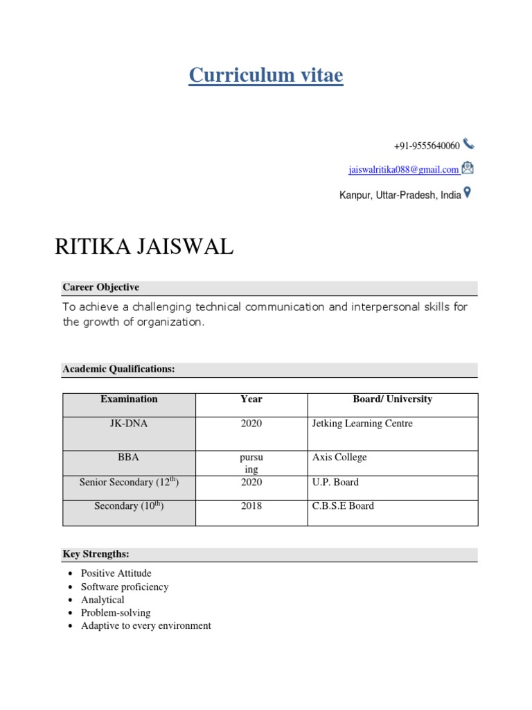 Ritika Resume | PDF | Computer Network | Operating System