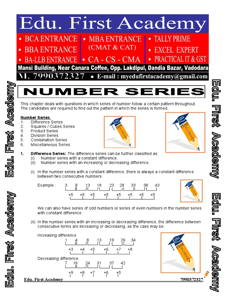 Number Series | PDF | Mathematics | Numbers