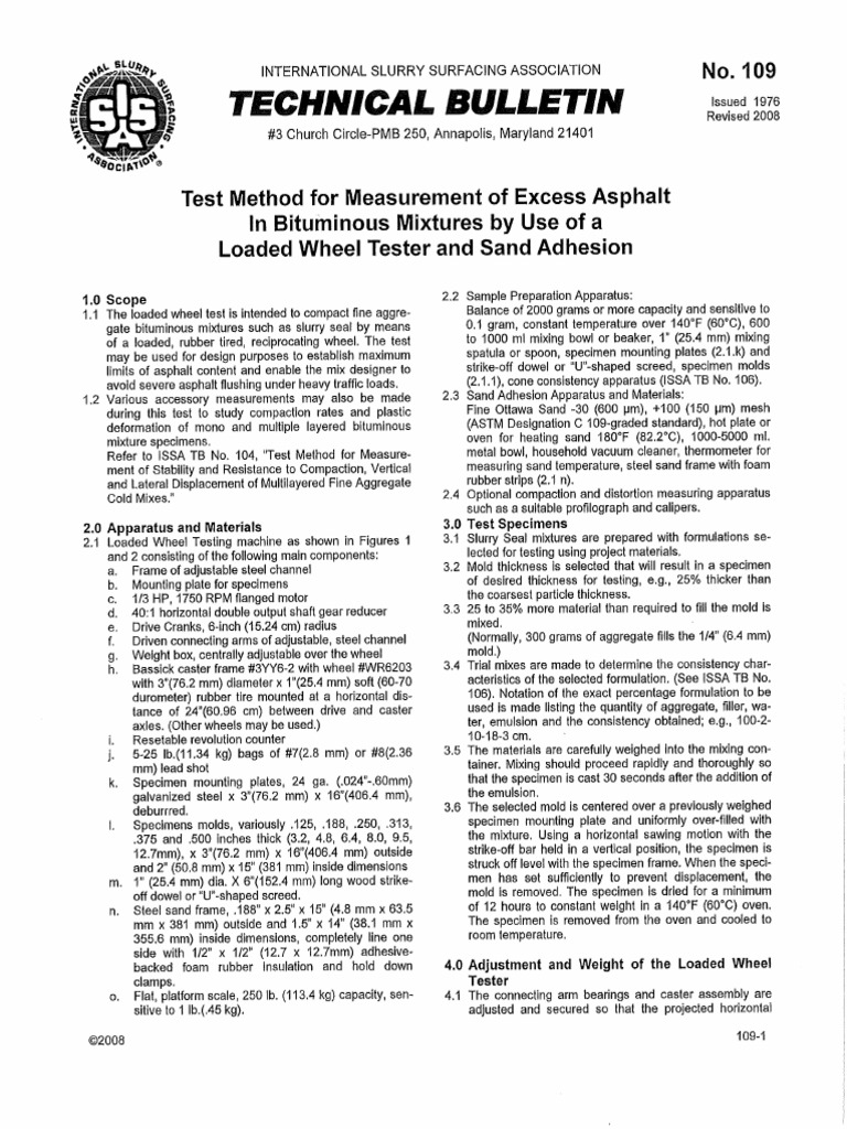 Excess Asphalt by Use of A Loaded Wheel Tester and Sand Adhesion - ISSA ...
