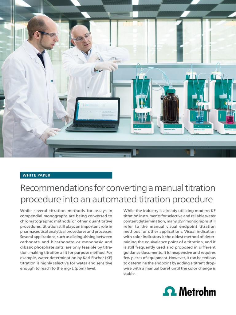 Recommendations For Converting A Manual Titration Procedure Into An ...