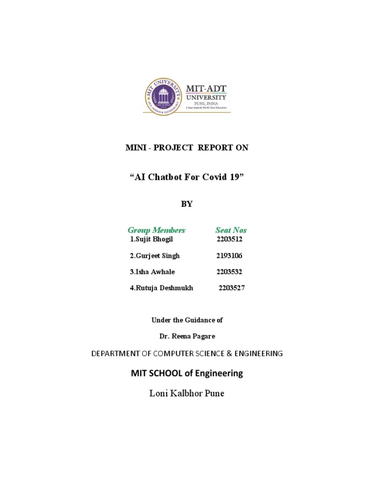 AI Chatbot for COVID-19 Project Report | PDF | Artificial Intelligence ...