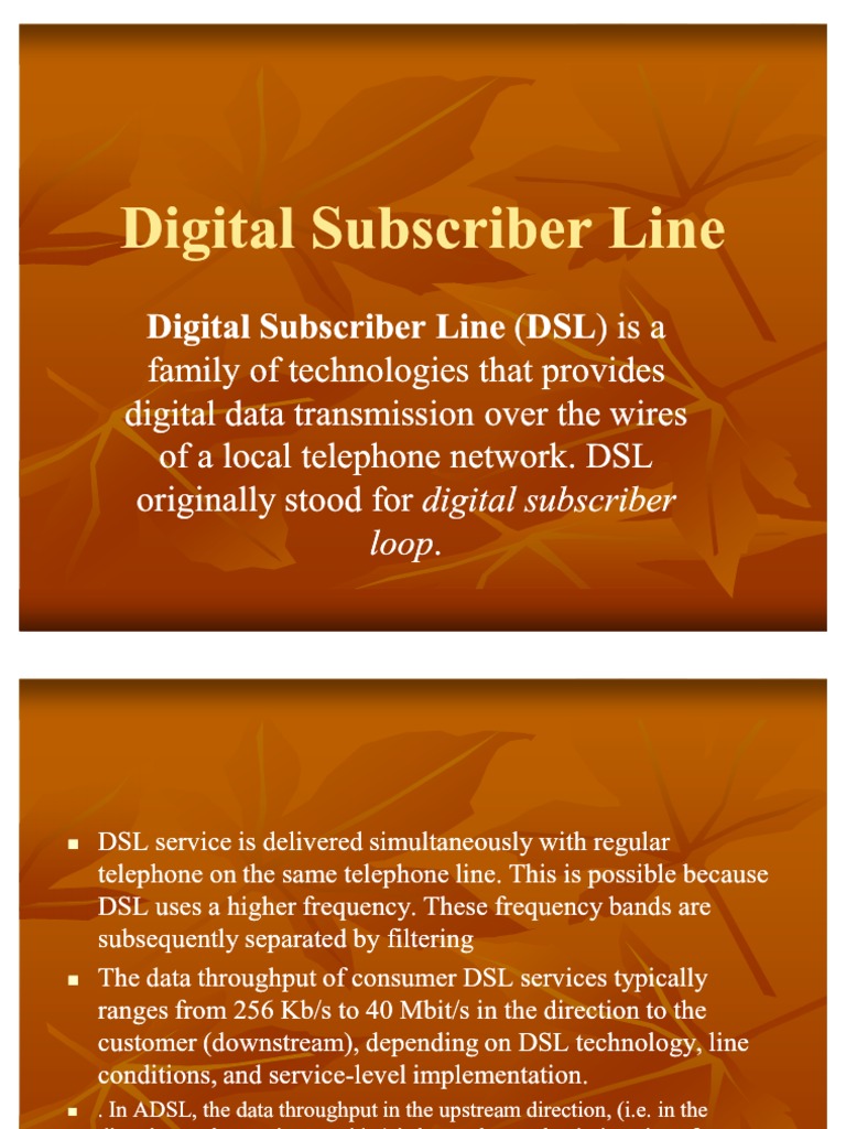 Digital Subscriber Line | PDF | Digital Subscriber Line | Telephony