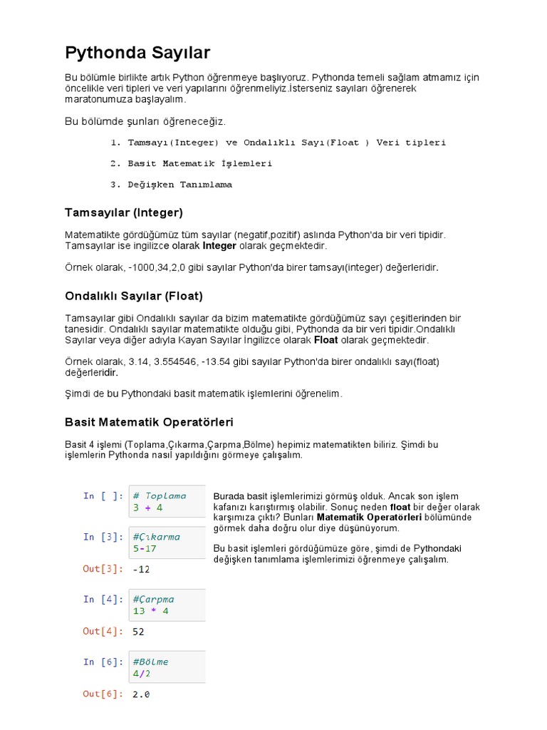 Python Ders Notları | PDF