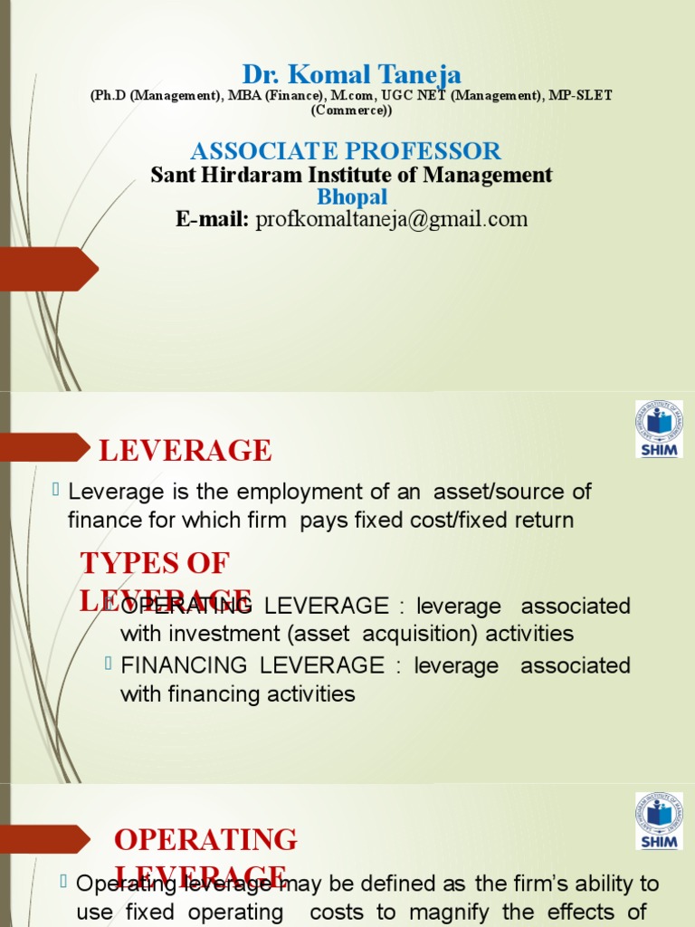 Understanding Leverage in Finance | PDF | Capital Structure | Cost Of ...