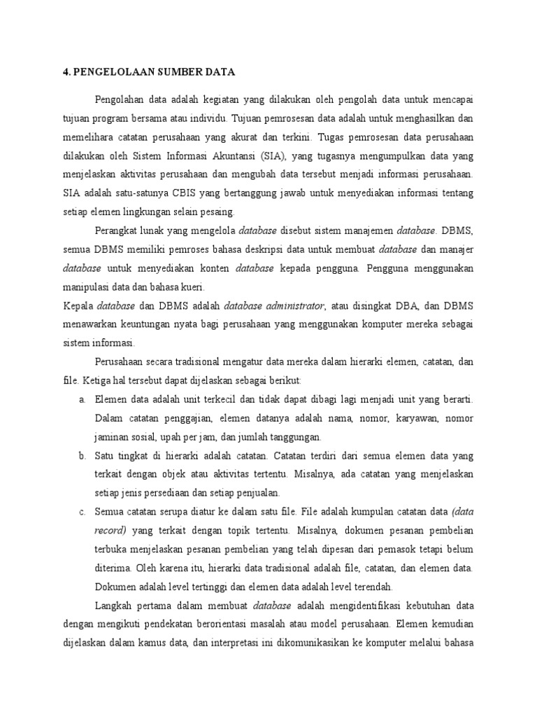 Pengelolaan Sumber Data | PDF | Bisnis