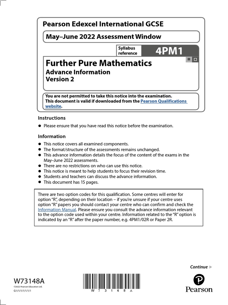 Further Pure Mathematics: Pearson Edexcel International GCSE | PDF ...
