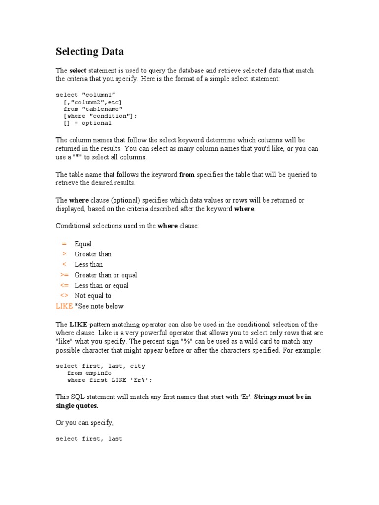 SQL | PDF | Sql | Table (Database)