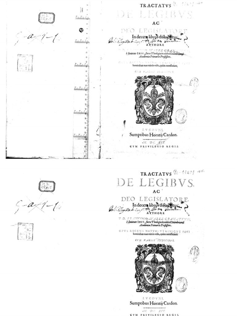 1616 SUAREZ Francisco Tractatus de Legibus | PDF