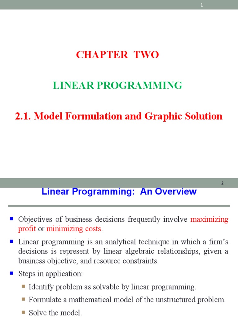 Chapter 2.1 Quantitative Analysis | PDF | Linear Programming | Mathematical Optimization
