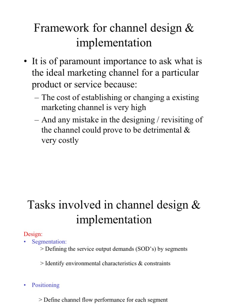 Amework For Channel Design & Imlementation | PDF