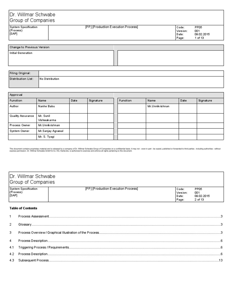 SSP PP05 Production Execution | PDF | Business Process | Production And ...