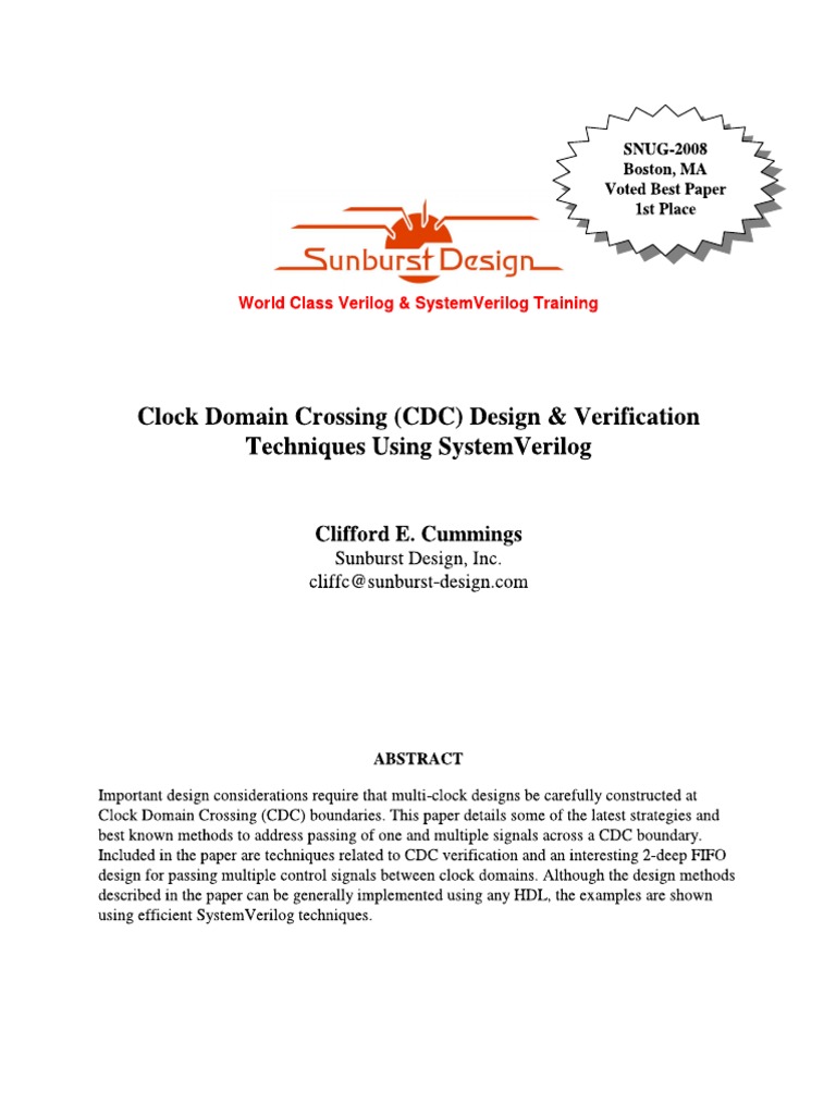 Clock Domain Crossing FIFO | PDF