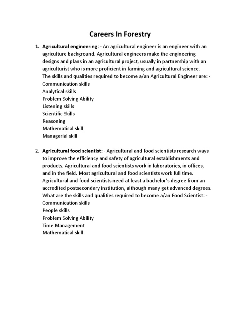 Careers in Forestry | PDF | Business