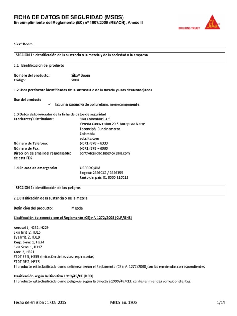 FDS Sika Boom | PDF | Alergia | Asma