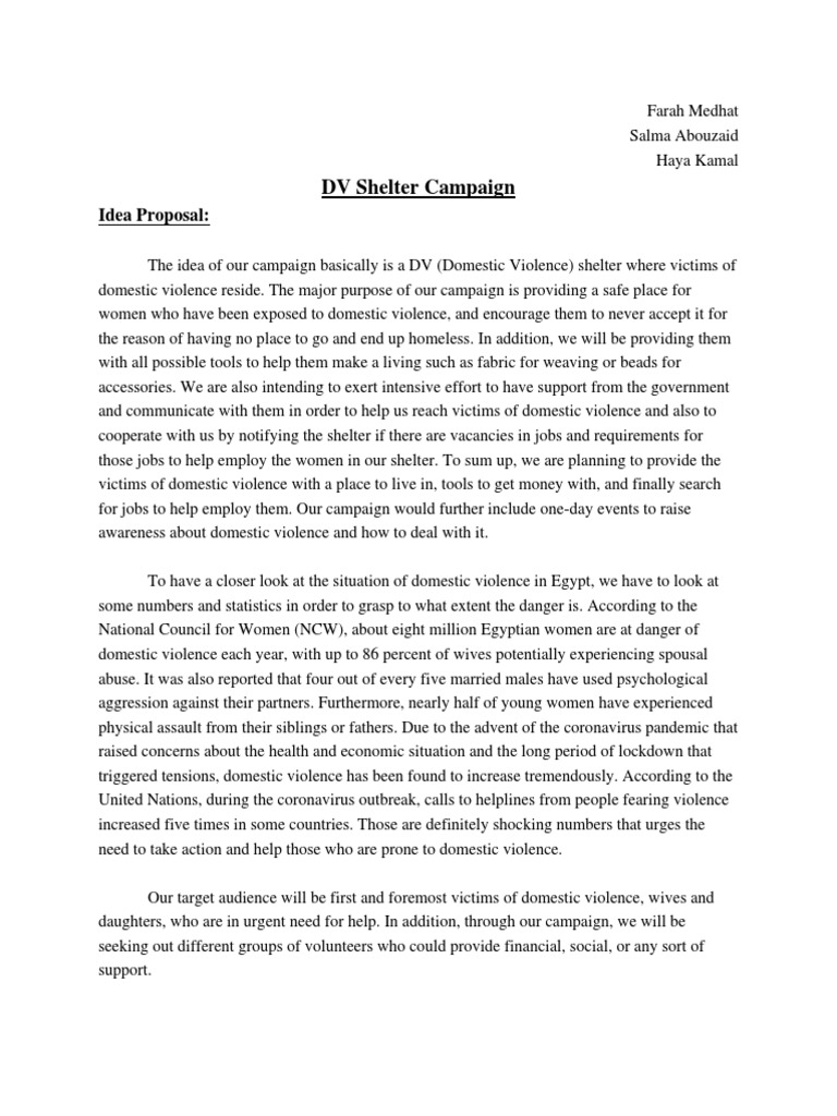 DV Shelter Campaign | PDF | Domestic Violence | Violence