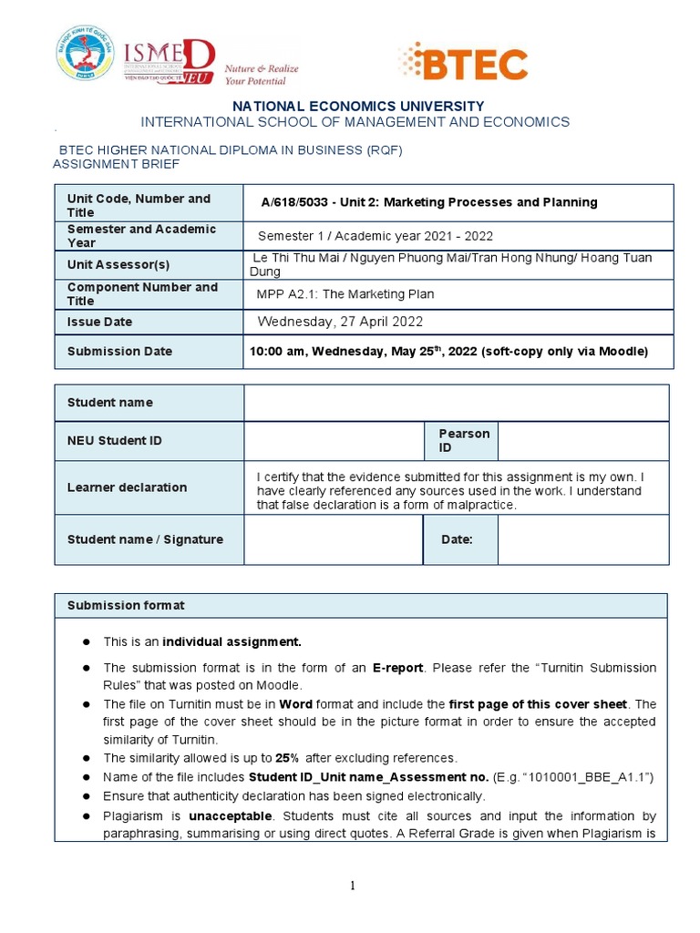 Assignment Brief - A2 - MPP (Verified) | PDF | Marketing | Marketing Strategy