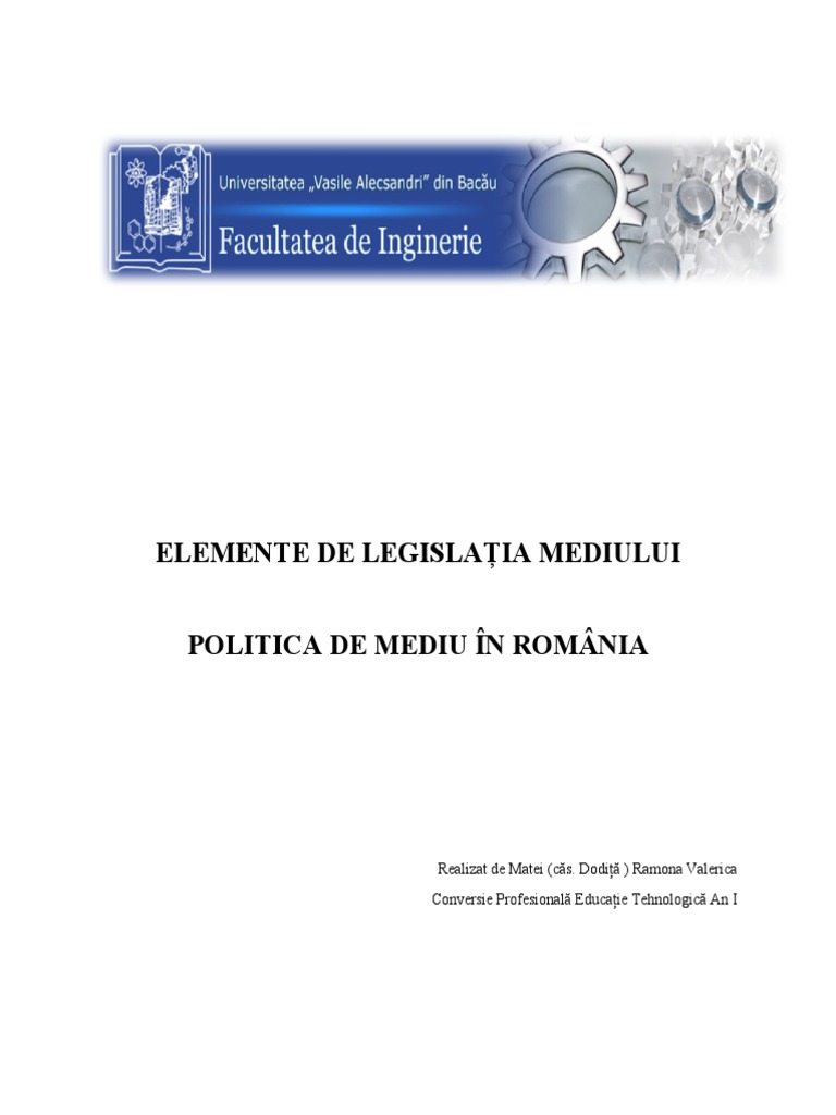 Elemente de Legislația Mediului | PDF