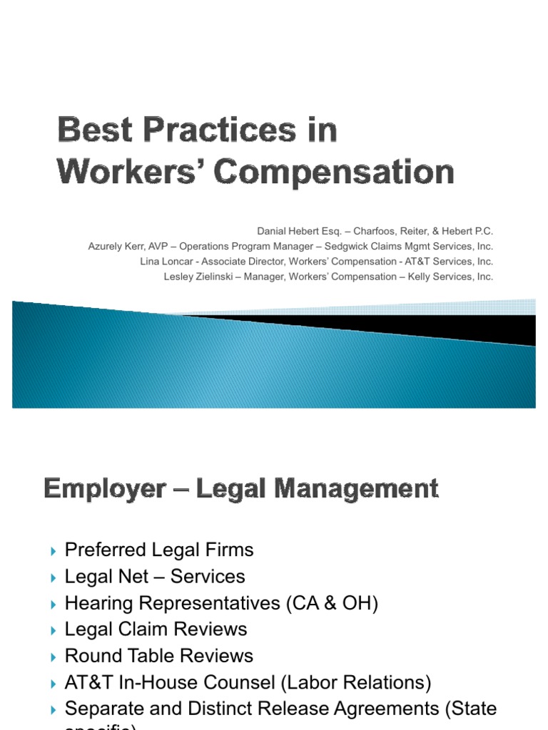 Best Practices In Workers Compensation