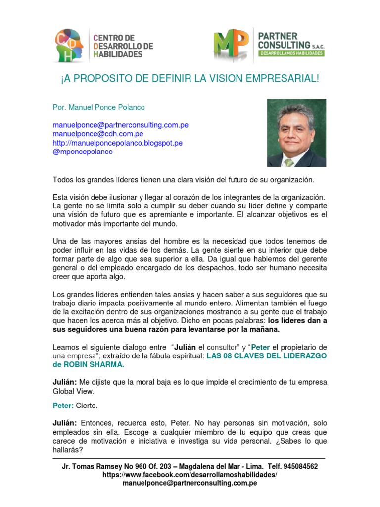 Visión Empresarial y Liderazgo Efectivo | PDF | Liderazgo | Business