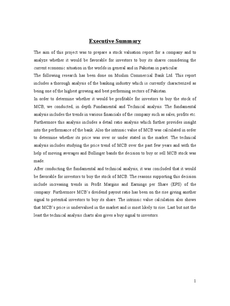 Executive Summary 1 | Banks | Banking