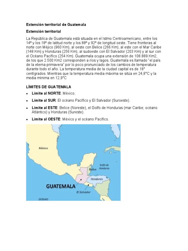 Extensión Territorial de Guatemala | PDF | Economias