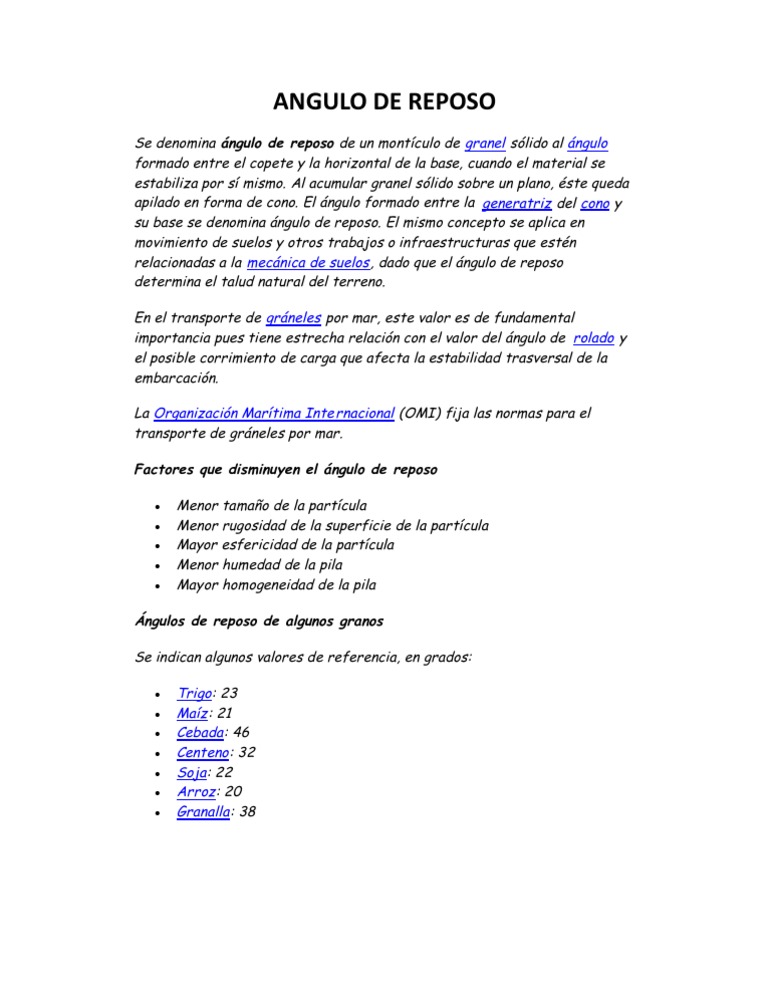 Angulo de Reposo | PDF | Naturaleza