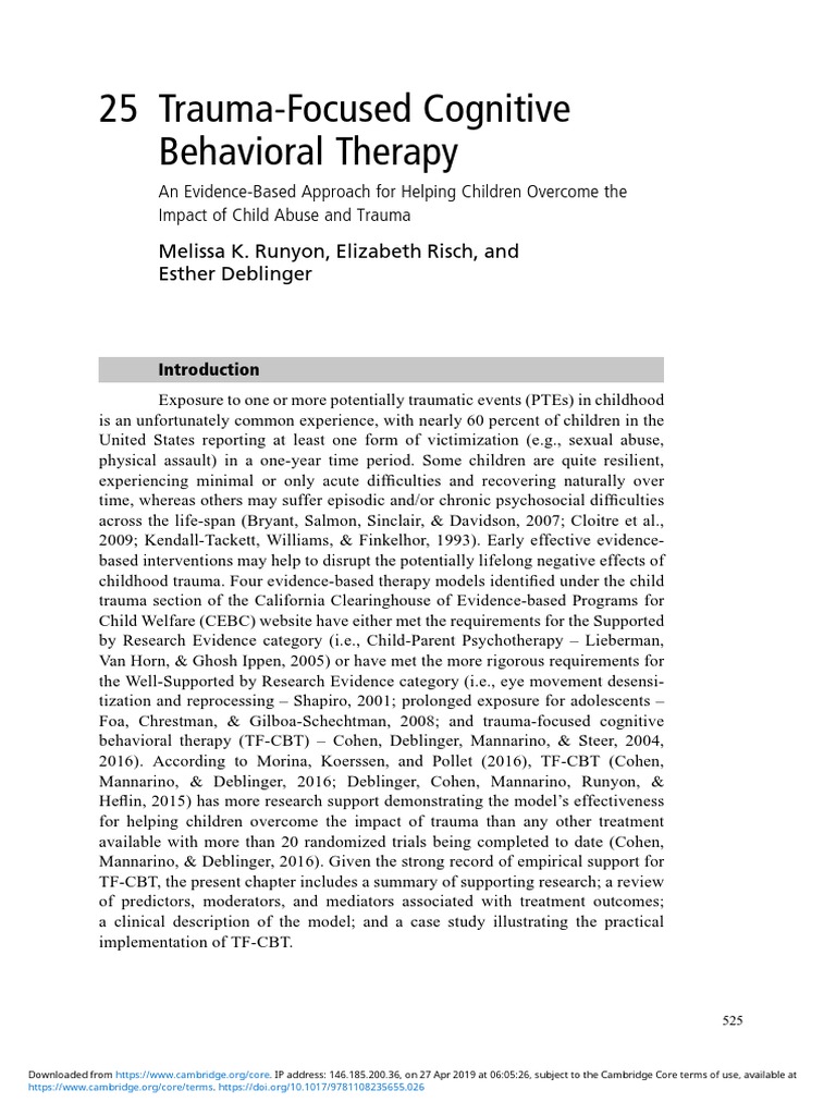 25 Trauma-Focused Cognitive Behavioral Therapy | PDF | Complex Post ...