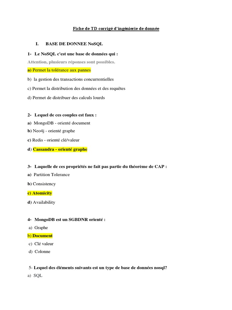 Fiche de TD INF 356 | PDF | Apache Hadoop | MongoDB