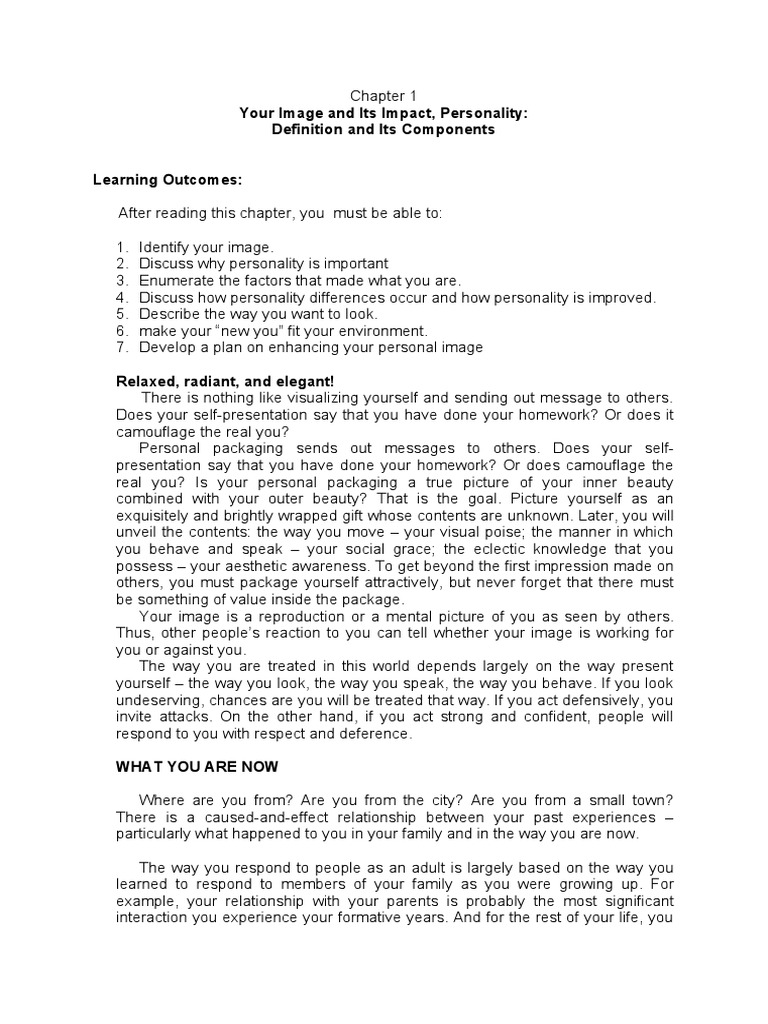 Personality Module 1 | PDF | Beauty | Behavior