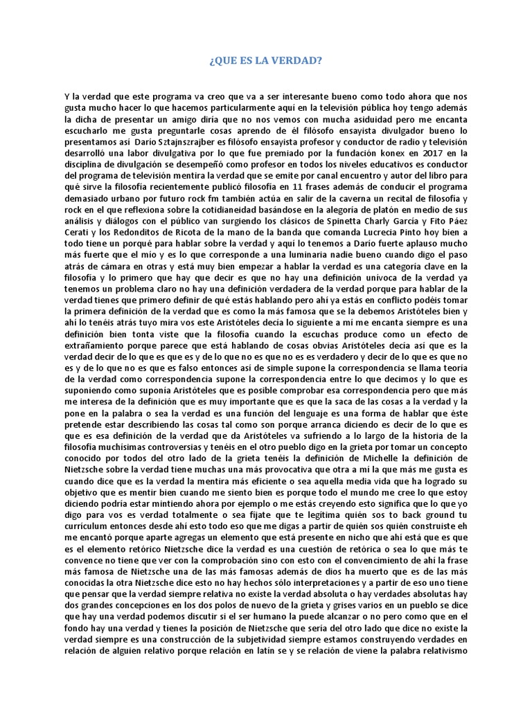 Que Es La Verdad | PDF | Verdad | Evidencia