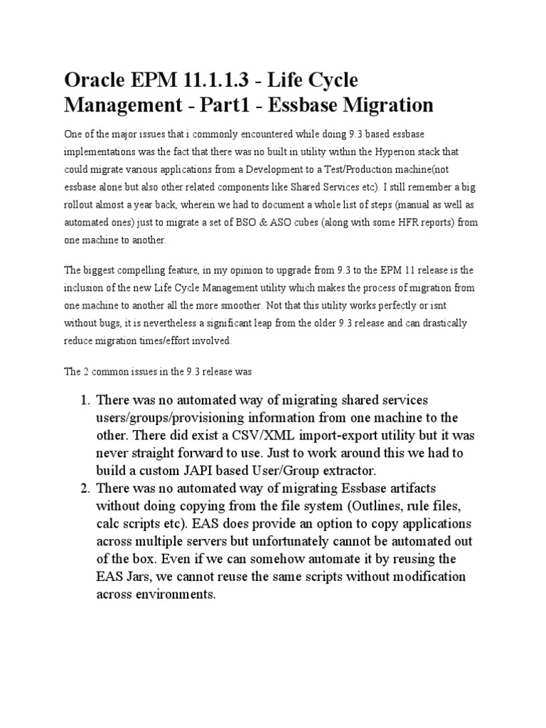 Essbase Migration with LCM Utility | PDF | Computer File | File System