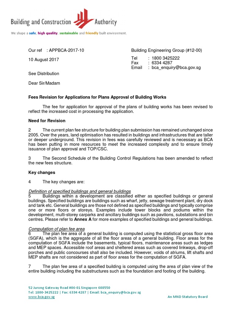 BCA - Fee Calculation Guideline 10-Aug-2017 - 1 | PDF | Civil ...