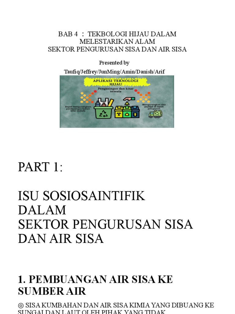 Sektor Pengurusan Sisa Dan Air Sisa - Final | PDF