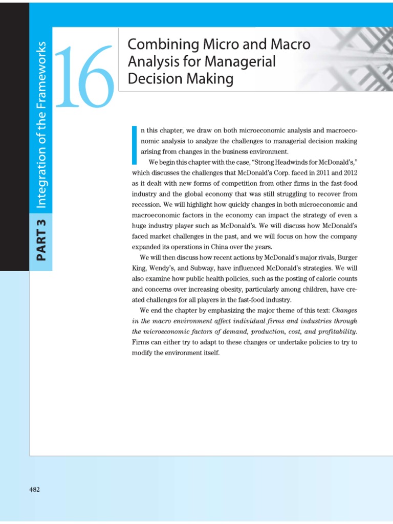 Chapter 16 Combining Micro and Macro Analysis for Managerial Decision Making | PDF