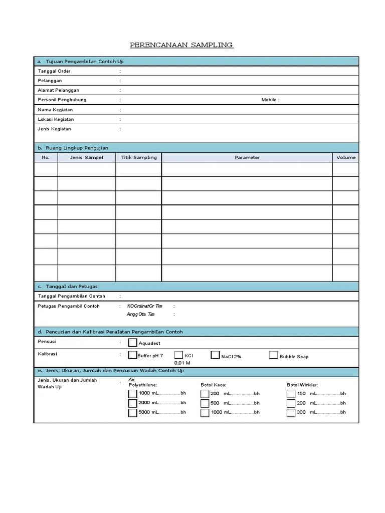 Tujuan dan Contoh Perencanaan Sampling | PDF